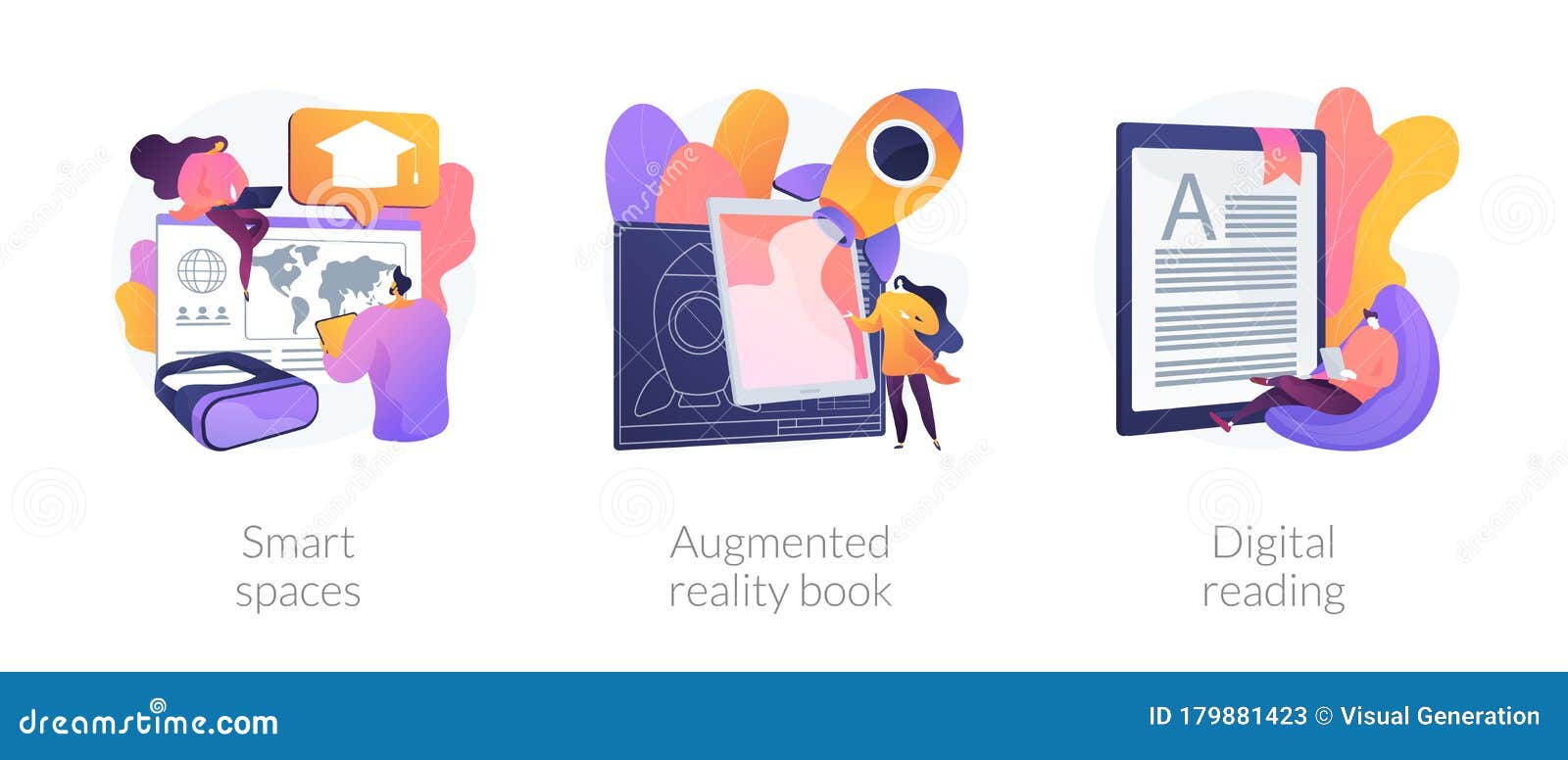 Modern Educational Technology Abstract Concept Vector Illustrations ...