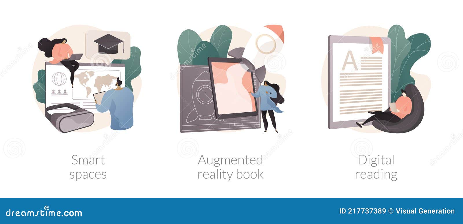 Modern Educational Technology Abstract Concept Vector Illustrations ...