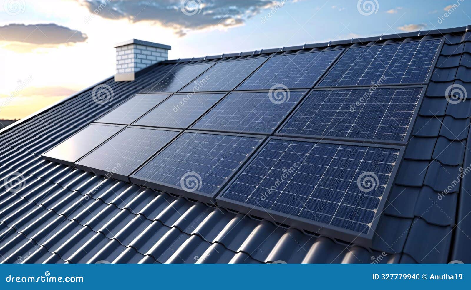 Modern and Efficient Solar Panel Installation on Rooftop for Energy ...