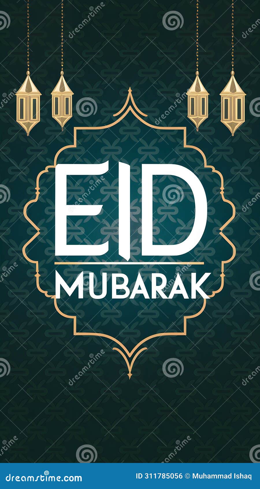 Modern Eid Poster Features Stylish Eid Mubarak Typography Beautifully ...