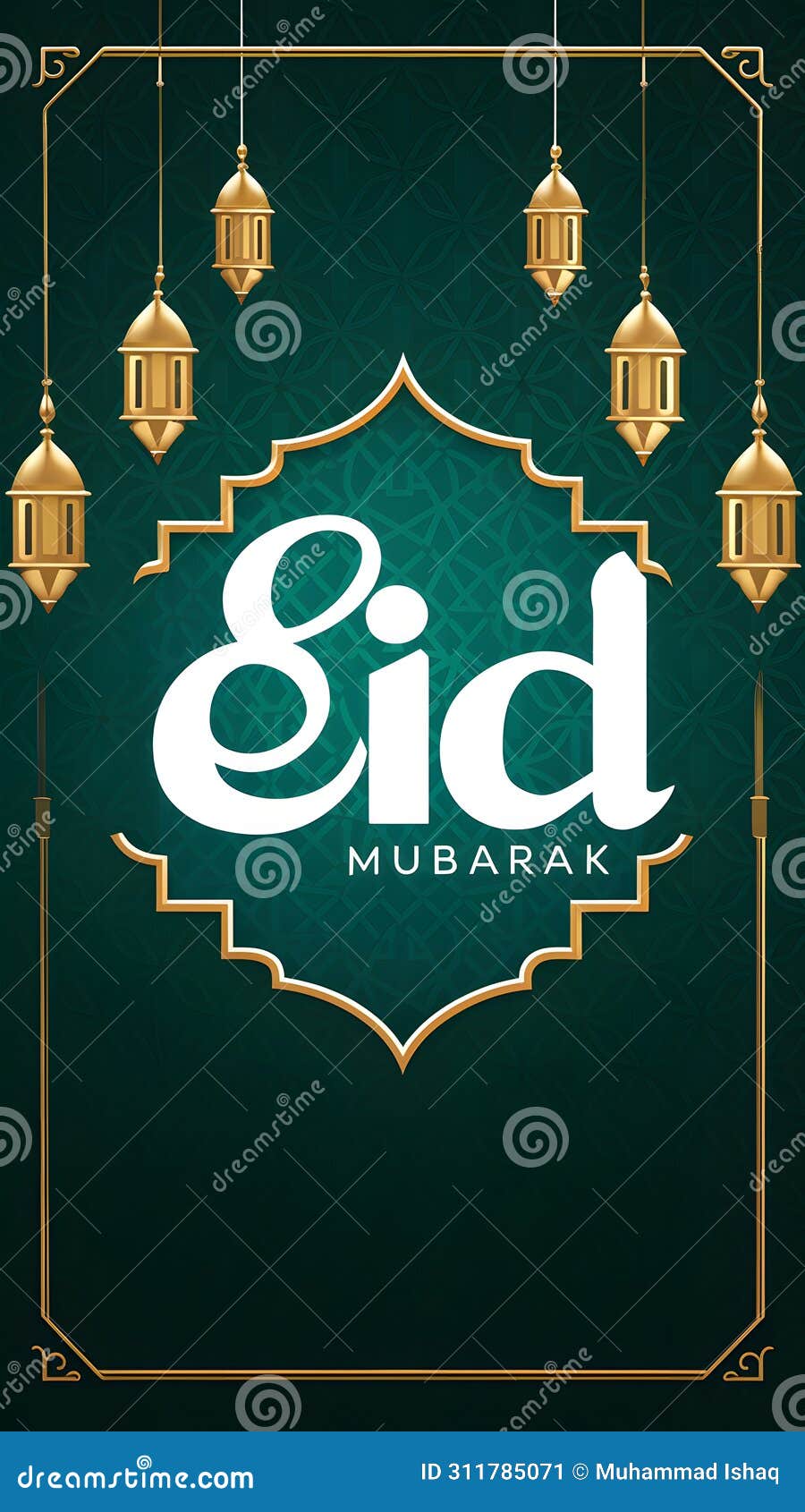 Modern Eid Poster Features Stylish Eid Mubarak Typography Beautifully ...