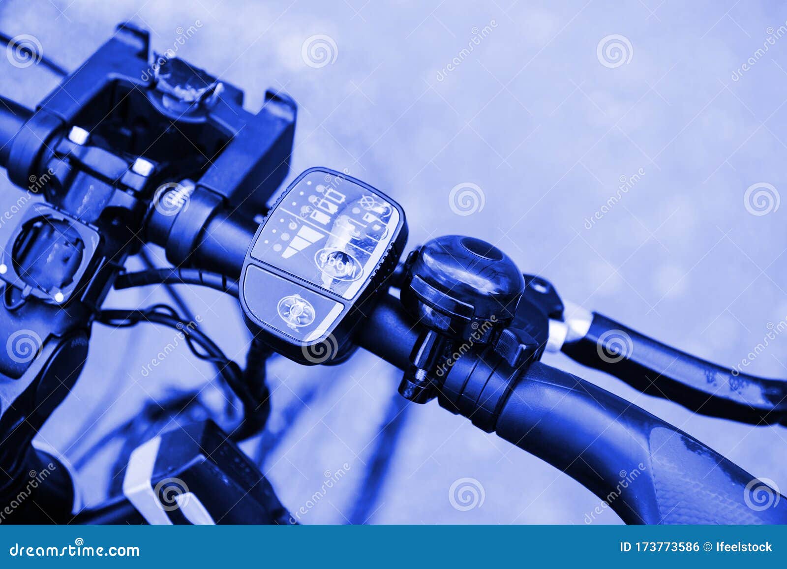 Modern Electric Bicycle with Speed Controller and Horn Stock Photo ...