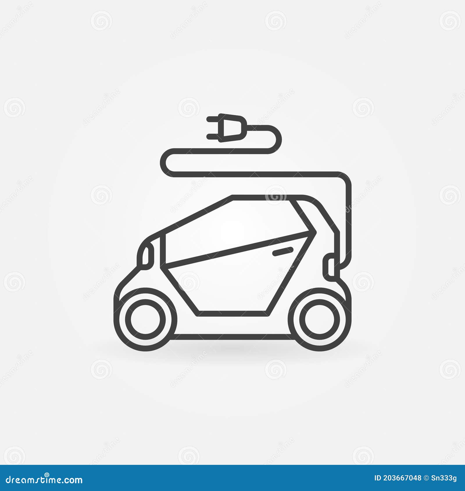Modern Electric Car Linear Vector Concept Icon. Side View Stock Vector ...
