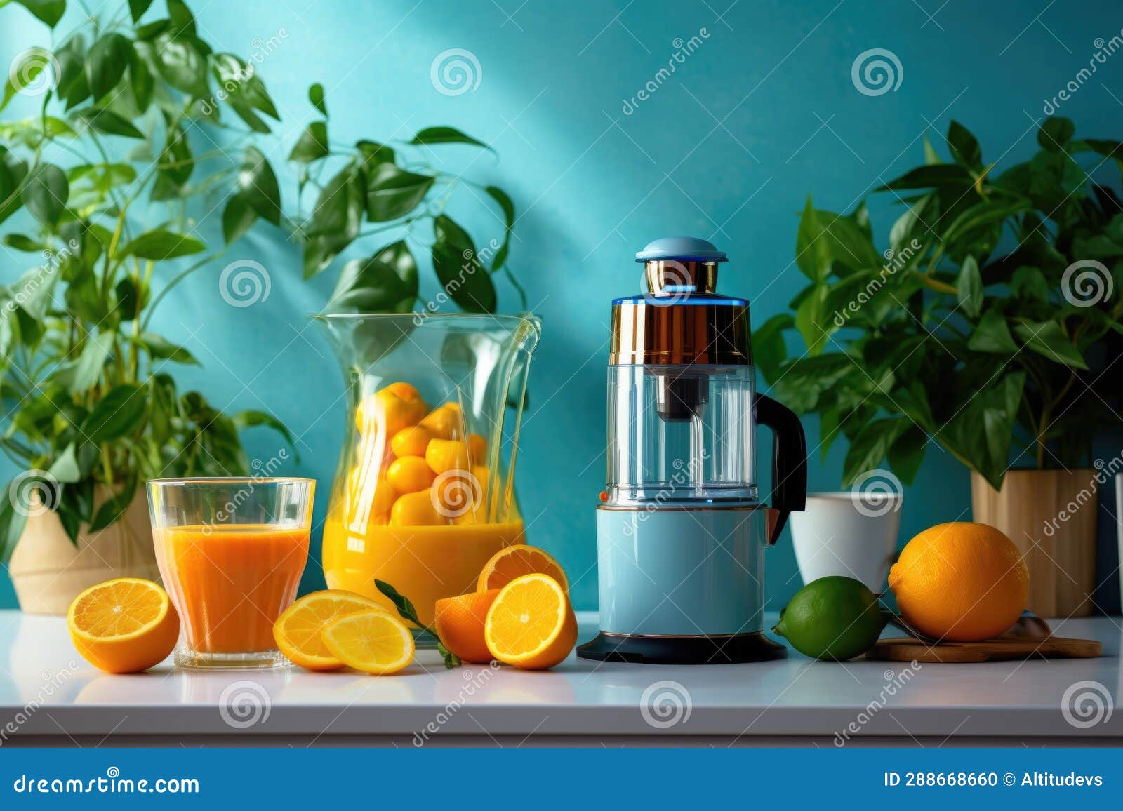 Modern Electric Juicer on a Bright Kitchen Counter Stock Photo - Image ...