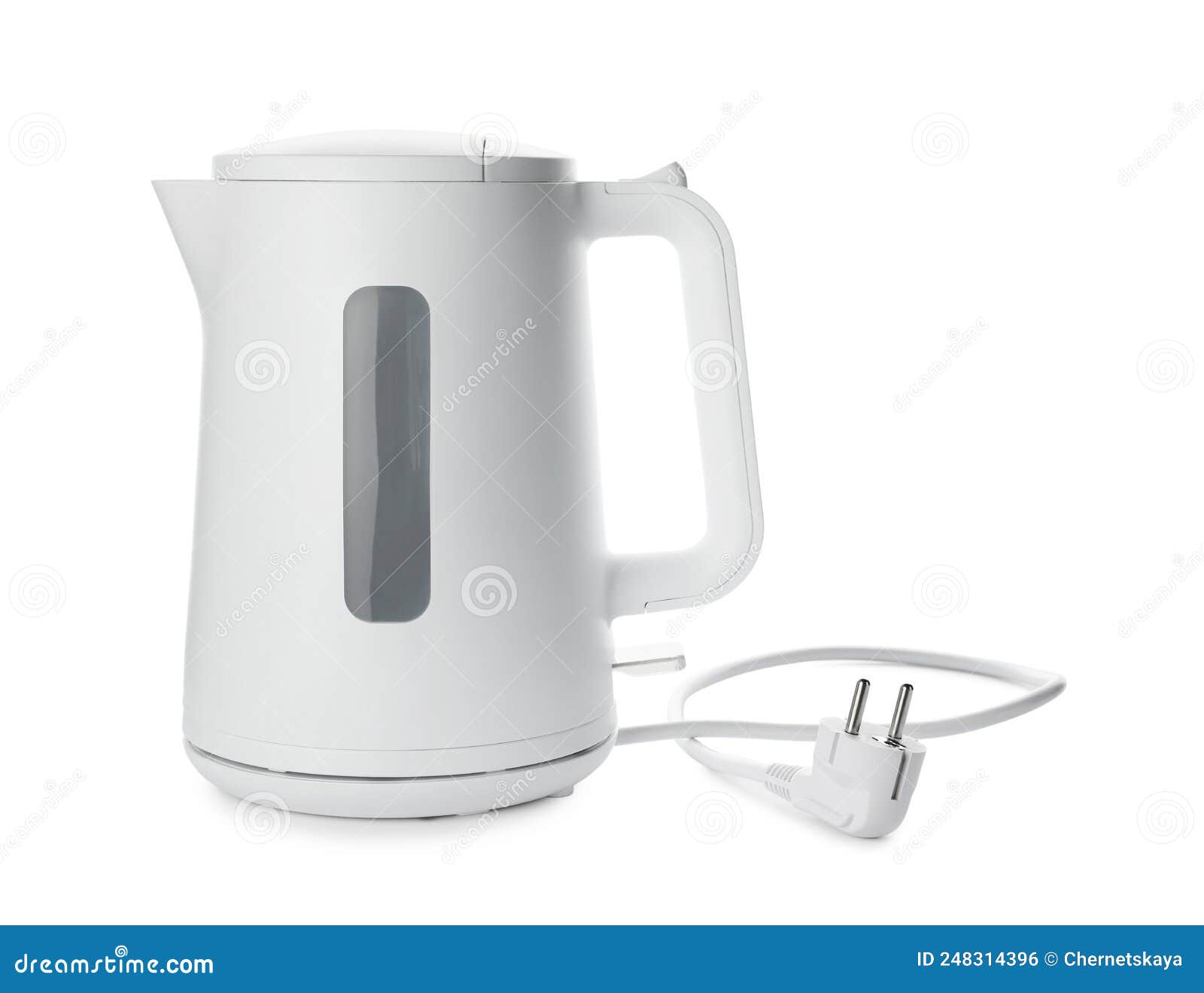 Modern Electric Kettle with Base and Plug Isolated on White Stock Photo ...