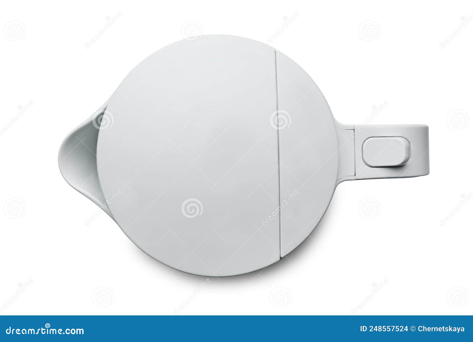 Modern Electric Kettle Isolated on White, Top View Stock Photo - Image ...