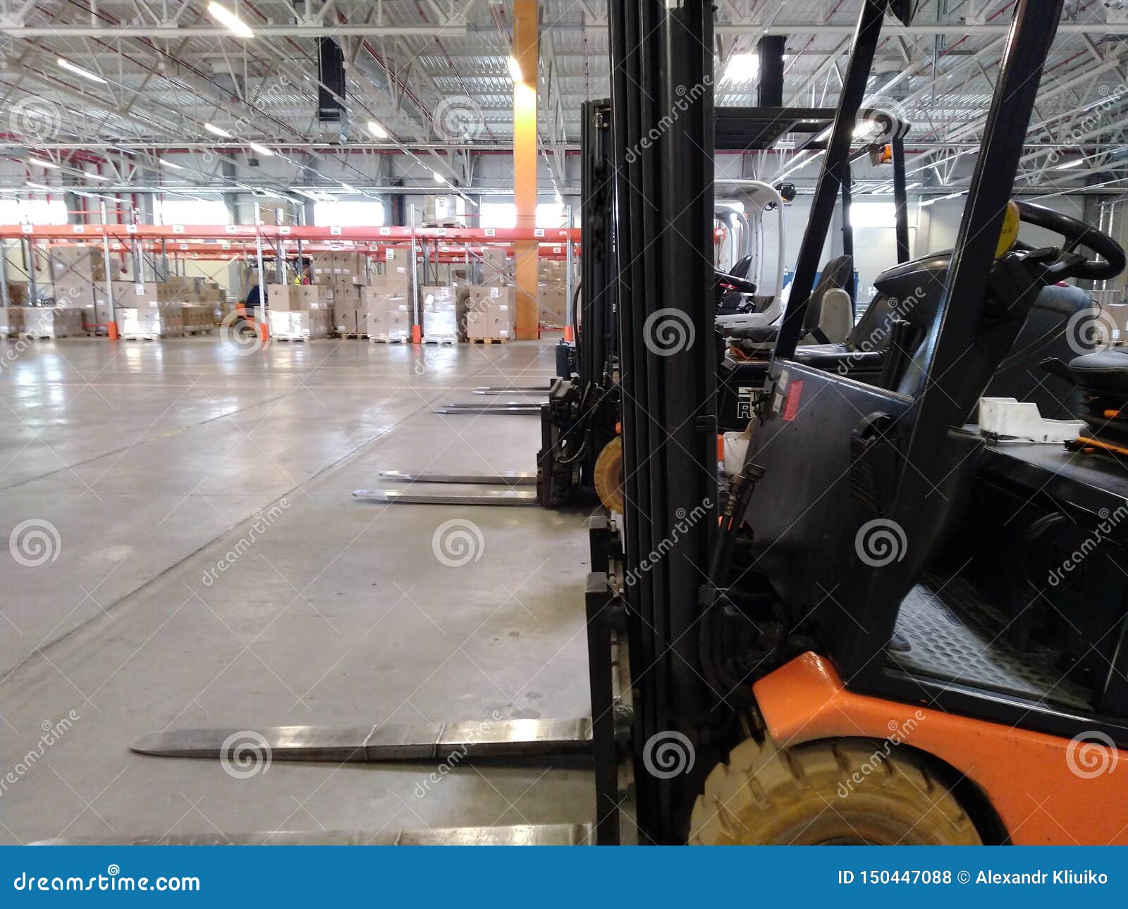 Modern Electric Loader. Modern System of Address Storage of Goods in ...