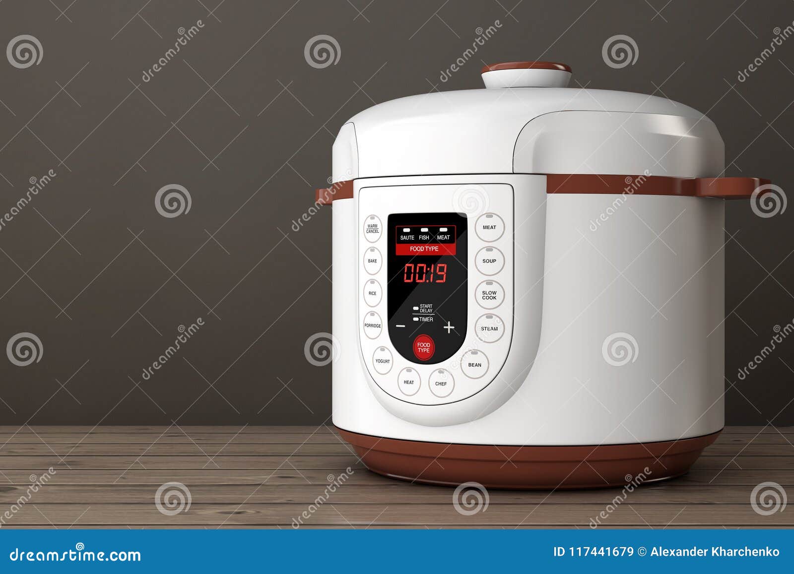 Modern Electric Multi Cooker. 3d Rendering Stock Illustration ...