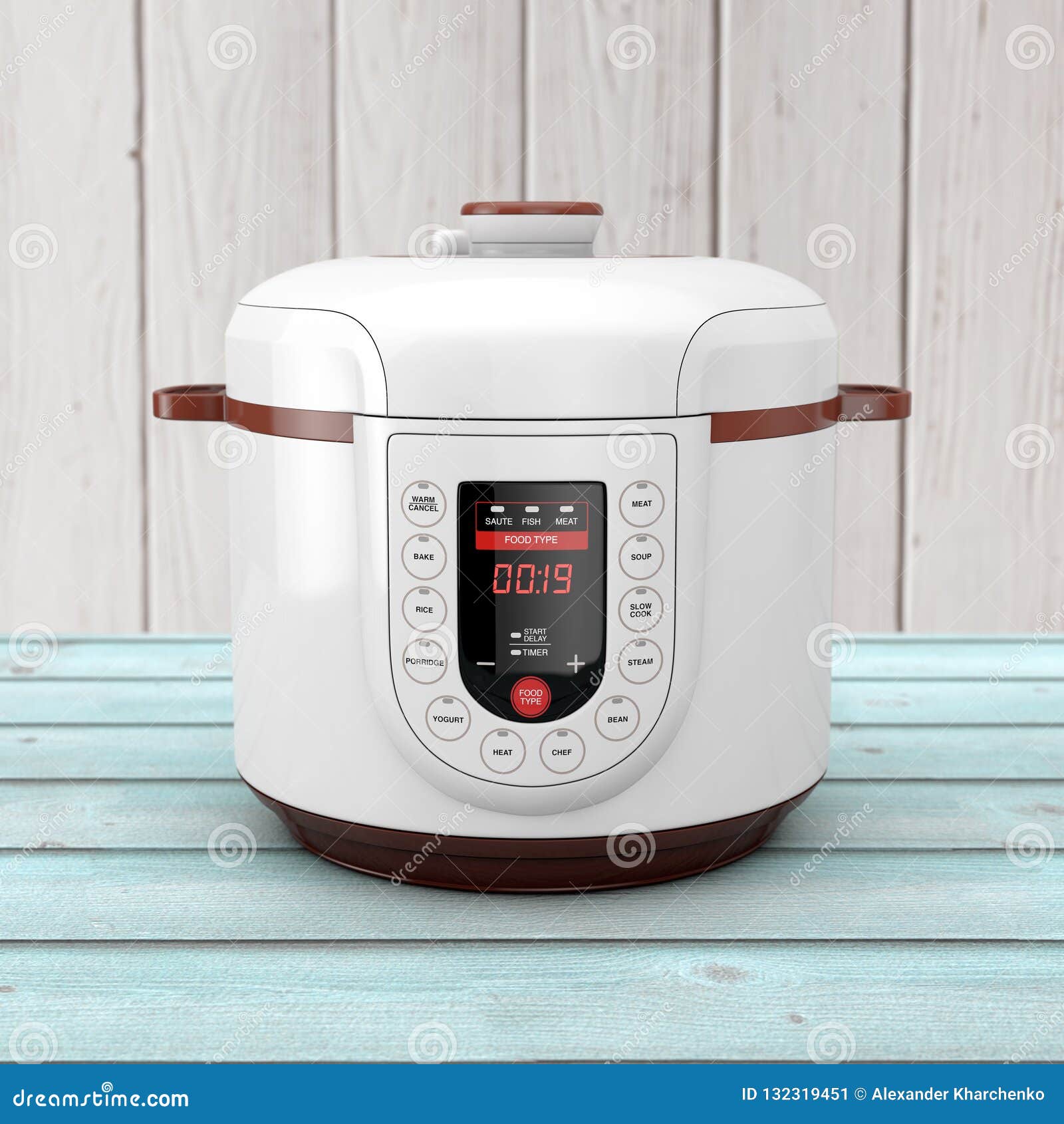 Modern Electric Multi Cooker. 3d Rendering Stock Illustration ...