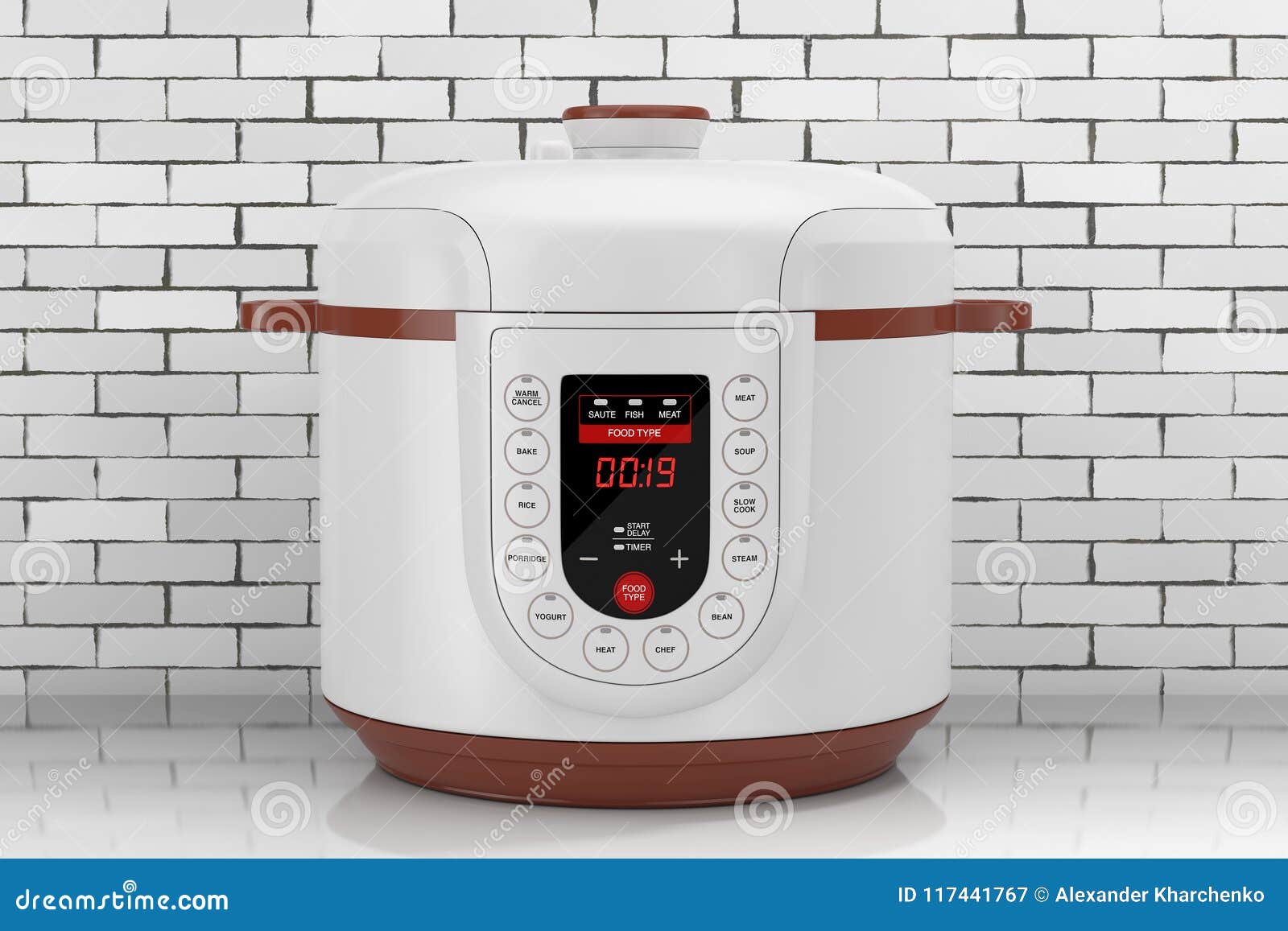 Modern Electric Multi Cooker. 3d Rendering Stock Illustration ...