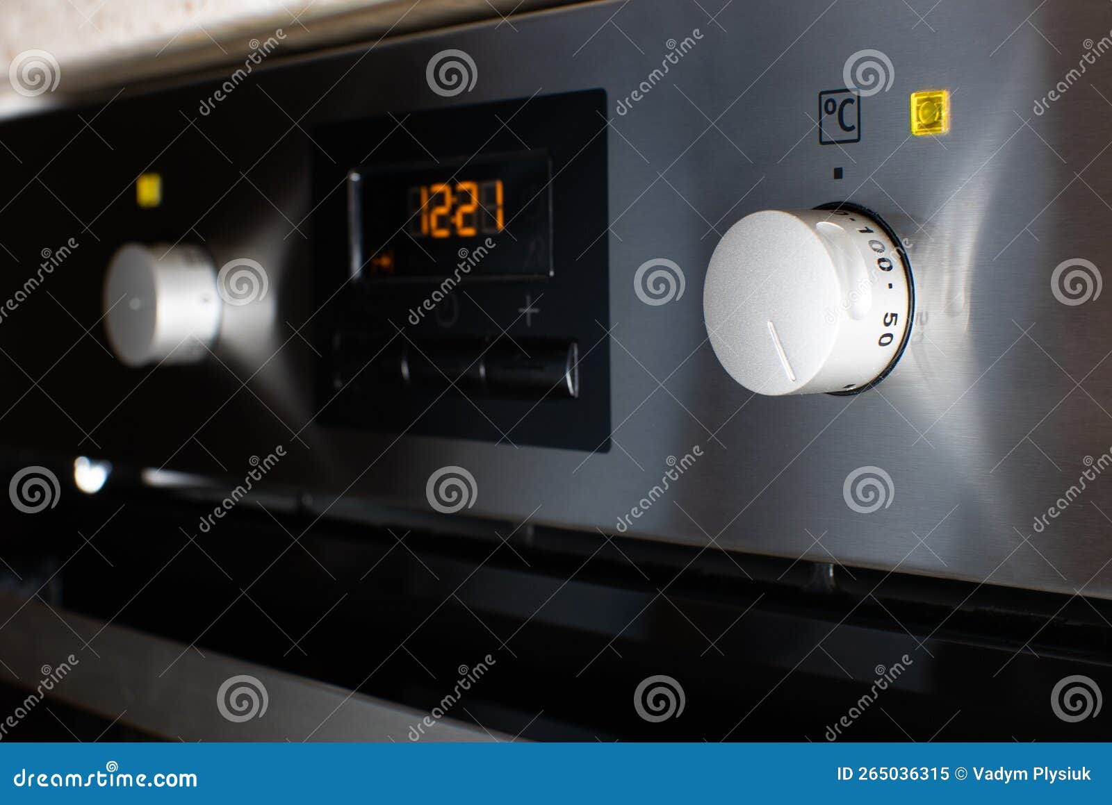 Modern Electric Oven with Timer for Perfect Food Preparing Stock Image ...