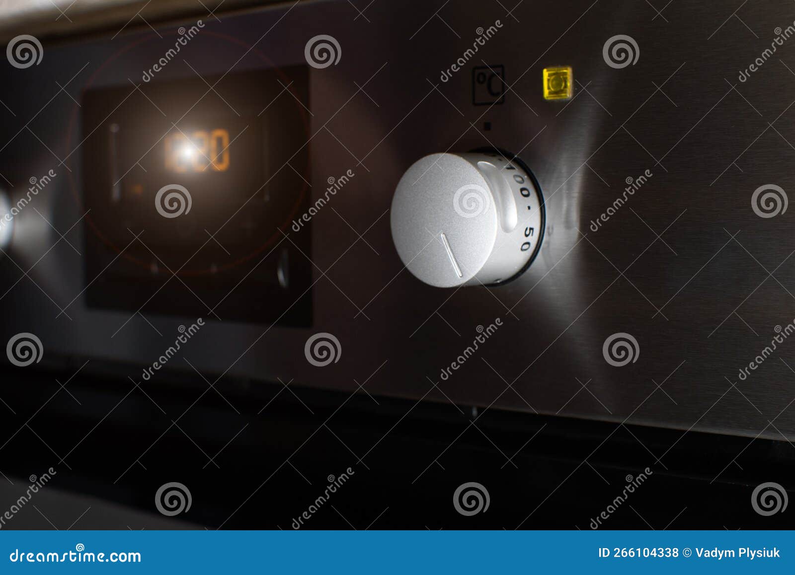 Modern Electric Oven with Timer for Perfect Food Preparing Stock Photo ...