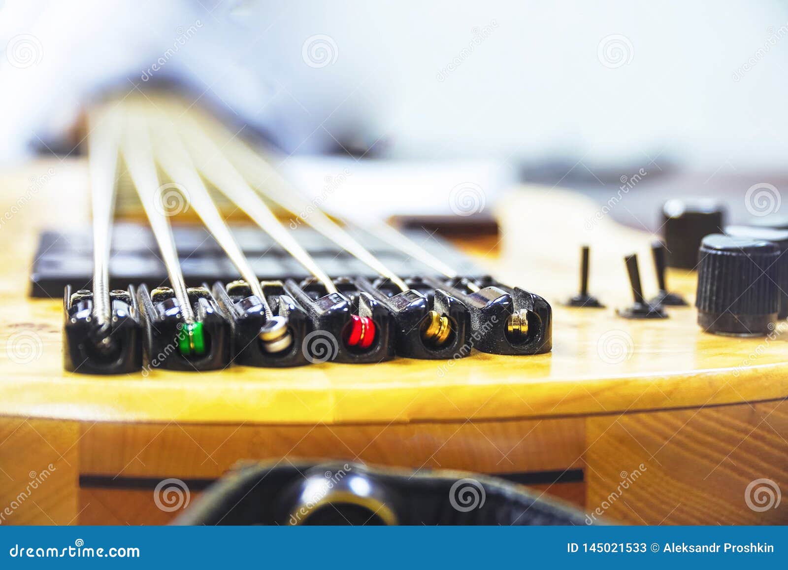 Modern Electric Six-string Bass Guitar Stock Image - Image of concert ...