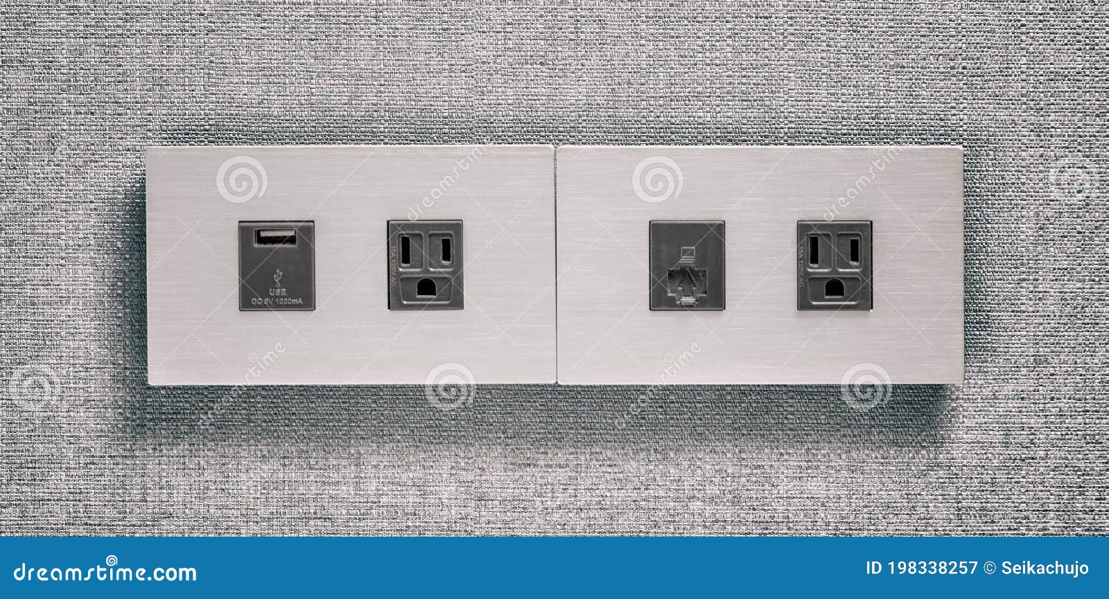 Modern Electric Socket with LAN and USB Ports Stock Image - Image of ...