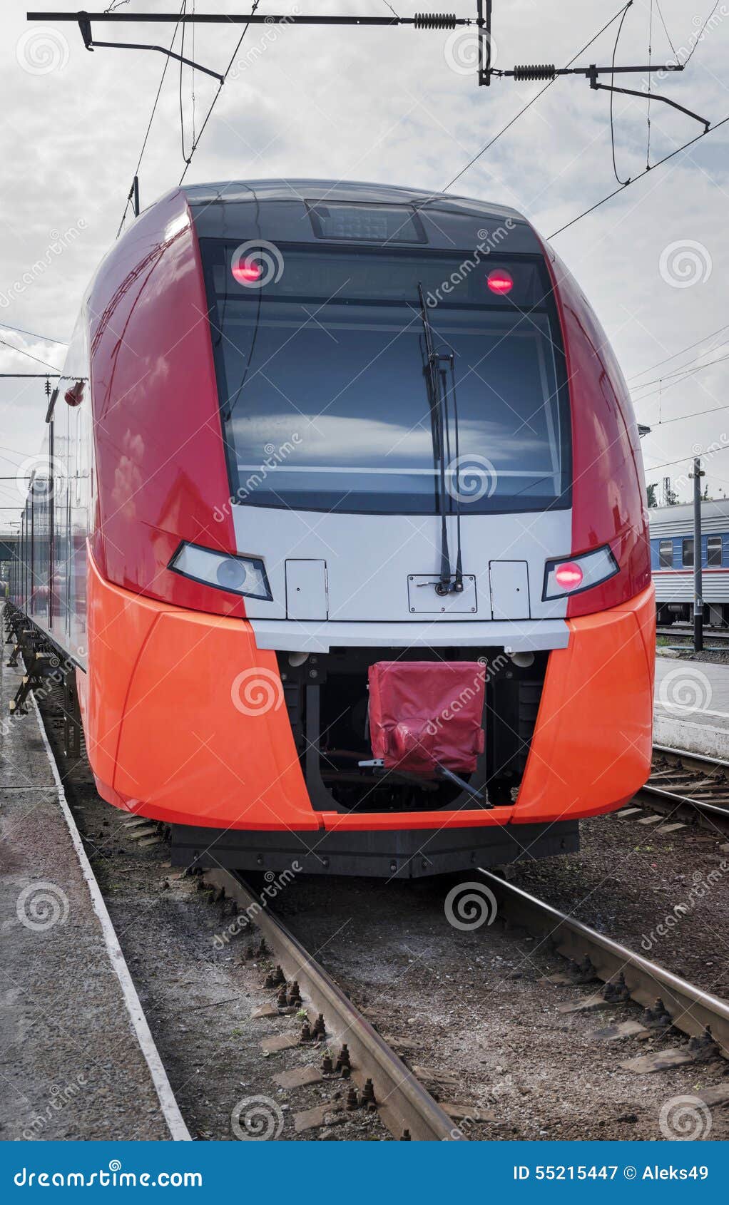 Modern Electric Train Stops at the Station Stock Image - Image of frame ...