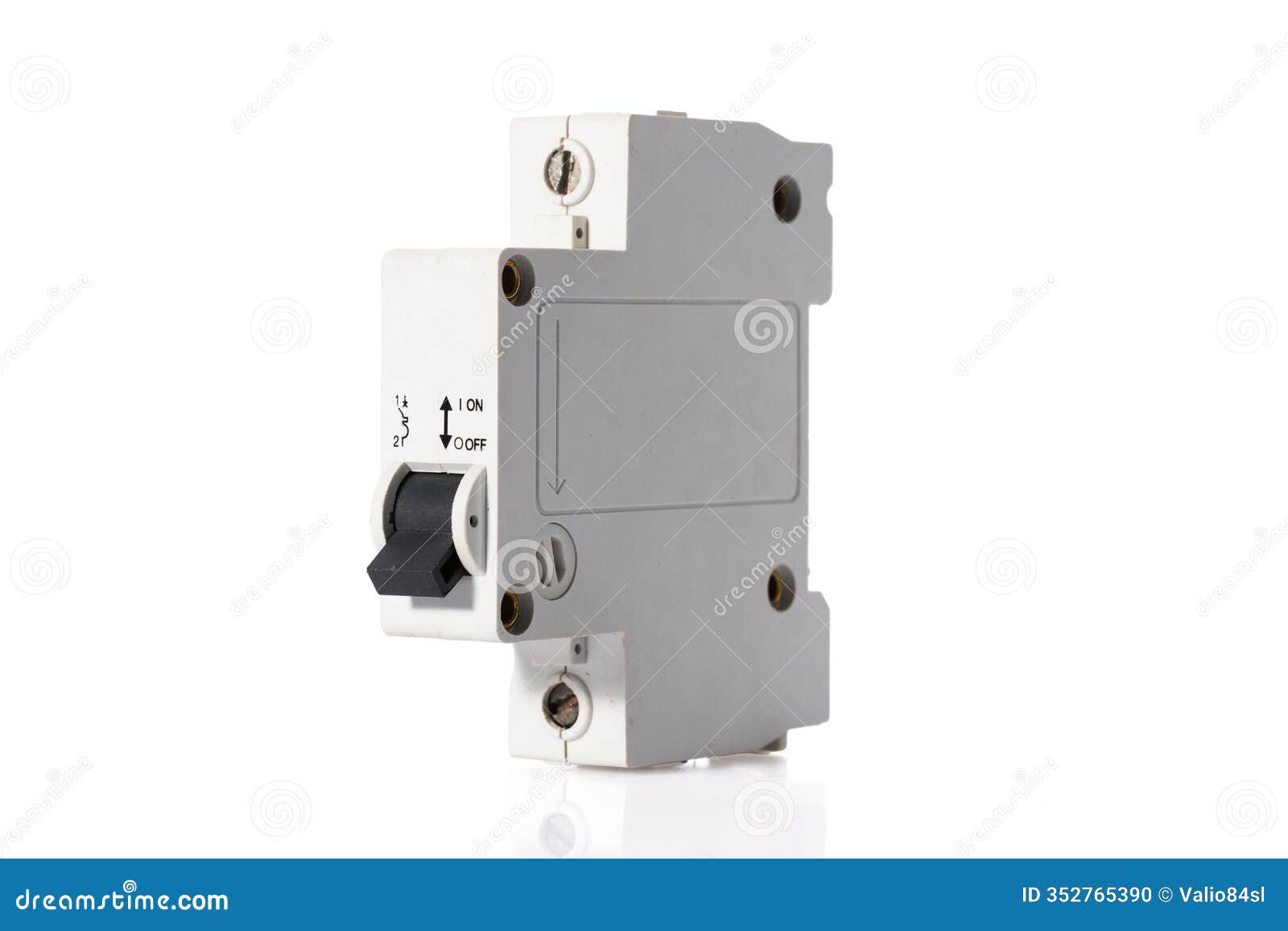 Modern Electrical Circuit Breaker Isolated on White Background Stock ...