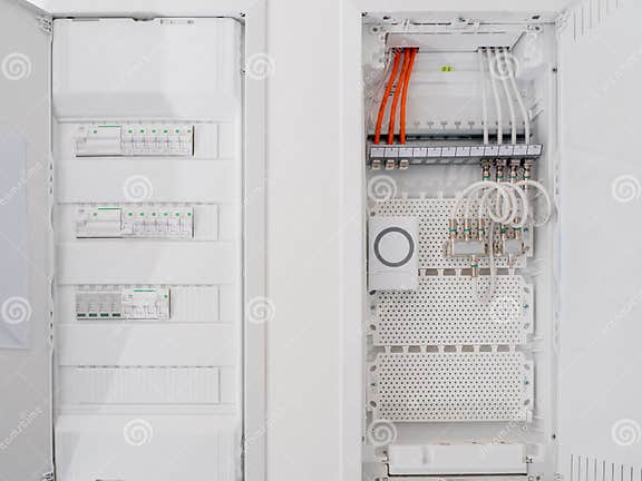 Modern Electrical Panel in the Apartment. Stock Image - Image of ...