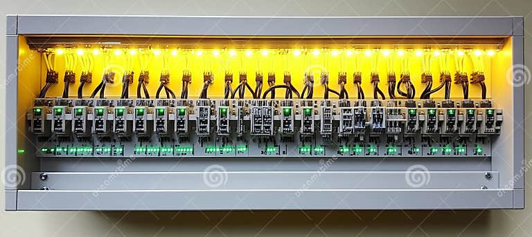 Modern Electrical Panel, Illuminated Circuit Breakers, and Organized ...