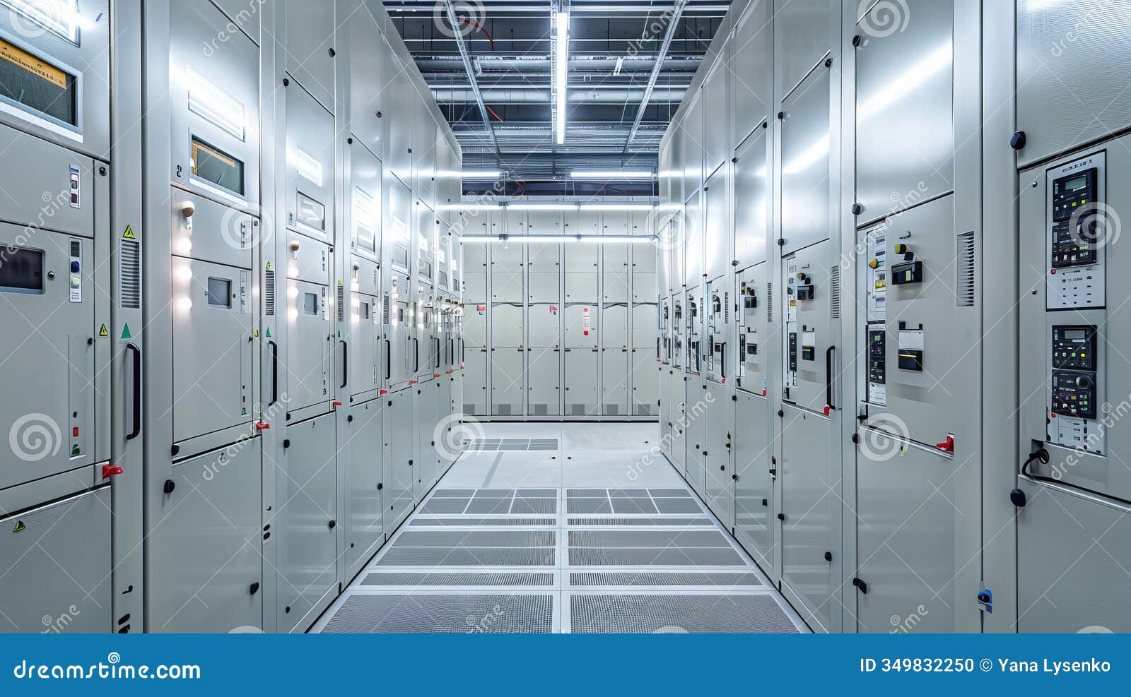 Modern Electrical Substation Interior with Advanced Technology and ...
