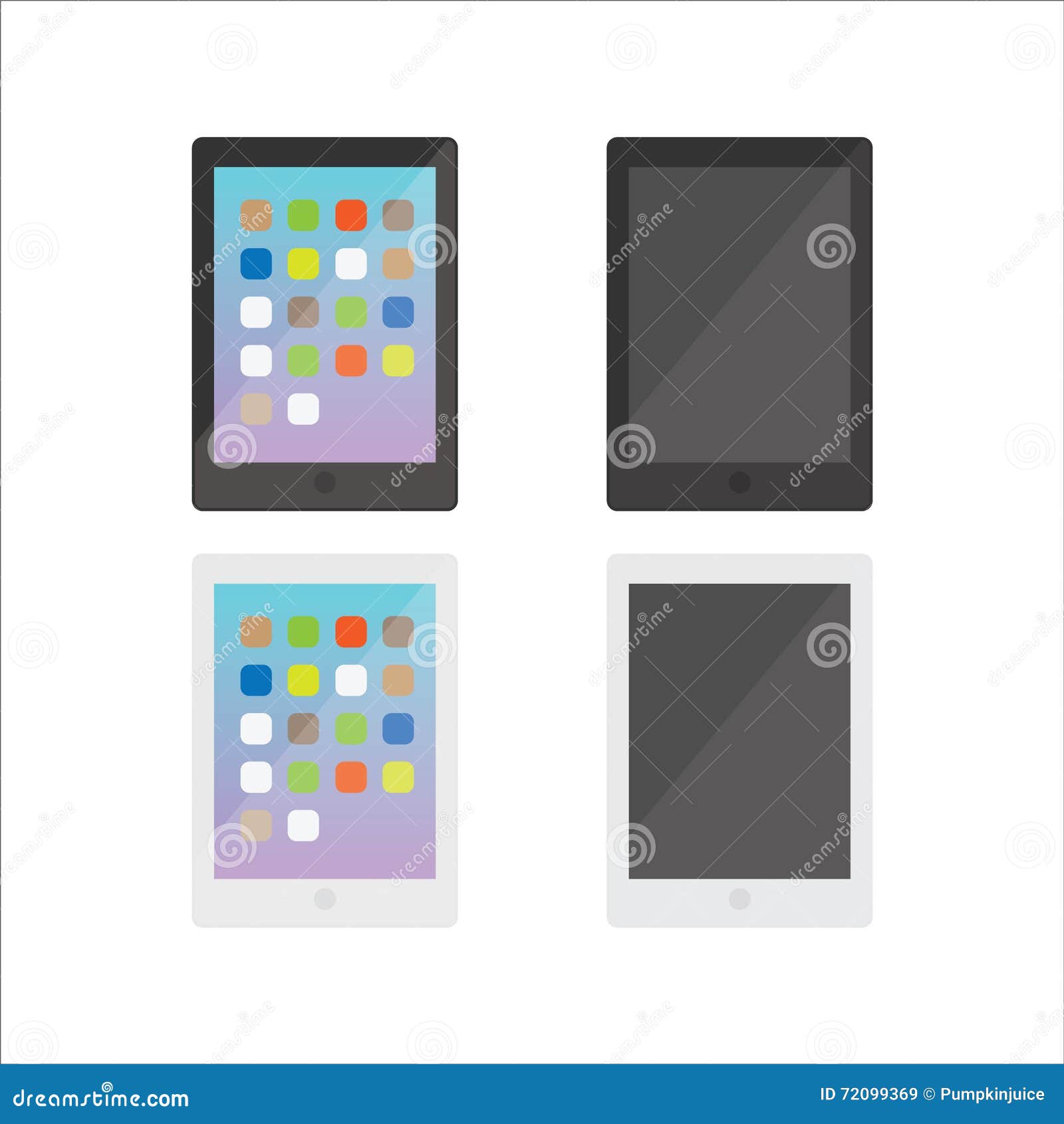 Modern Electrical Tablet Gadget Vector White Black Family Group Display ...