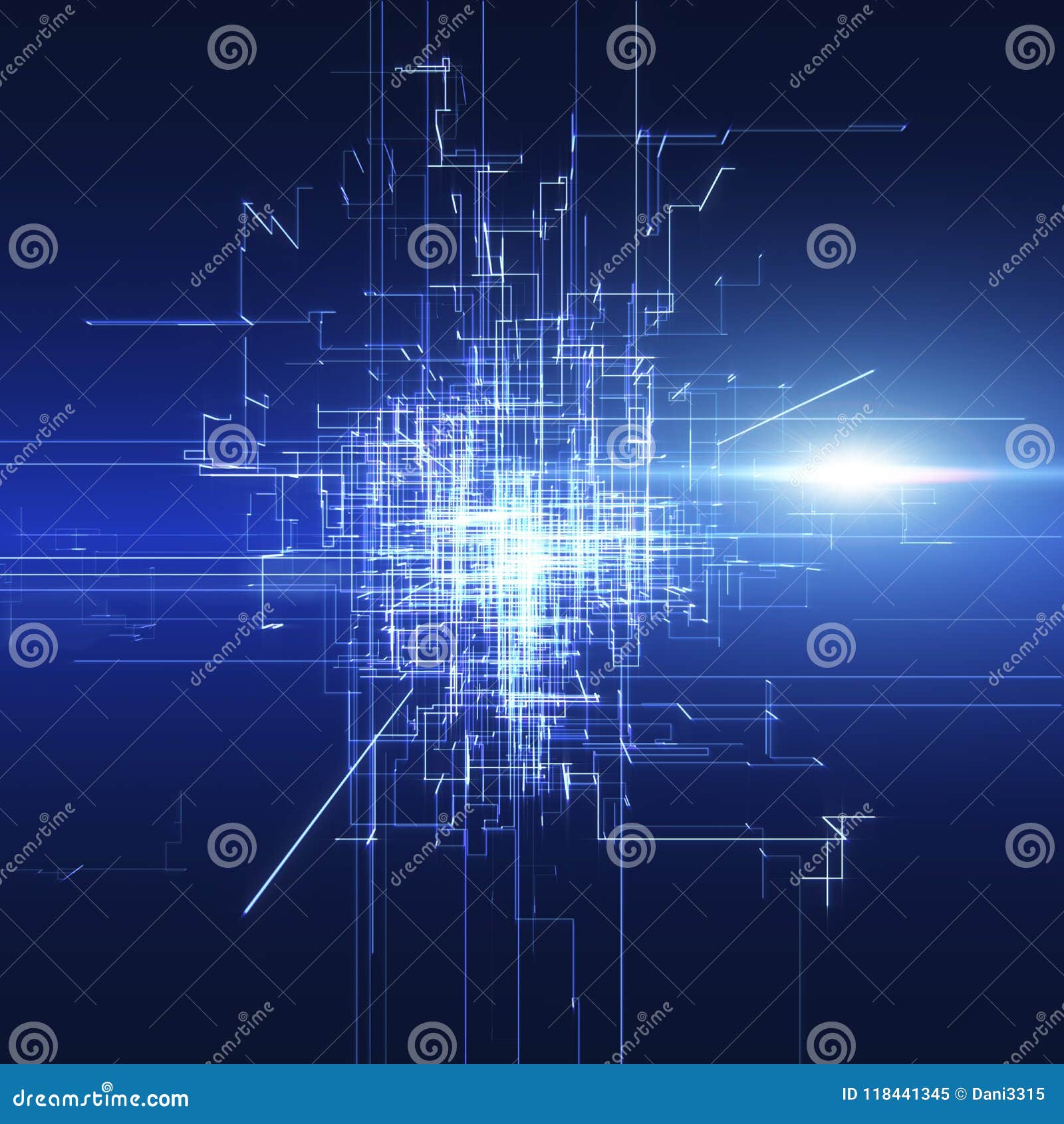 Modern Electronic Circuit Board, Conductors And Neural Signals Stock ...