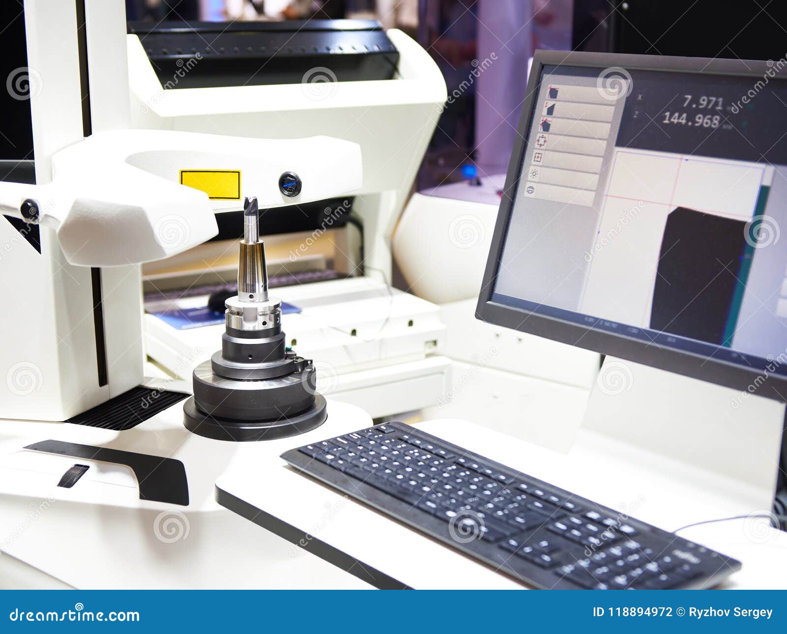 Electronic tool presetter stock photo. Image of measurement - 118894972