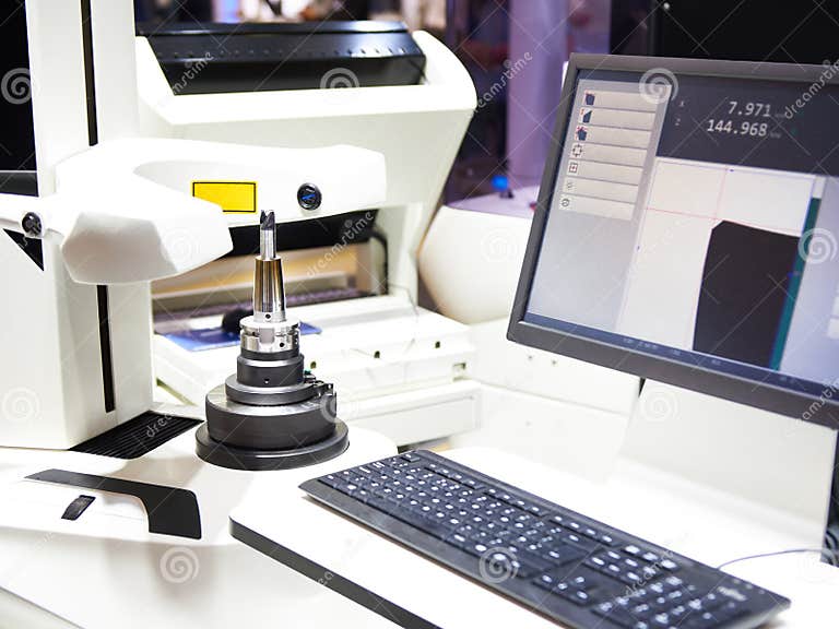 Electronic tool presetter stock photo. Image of measurement - 118894972