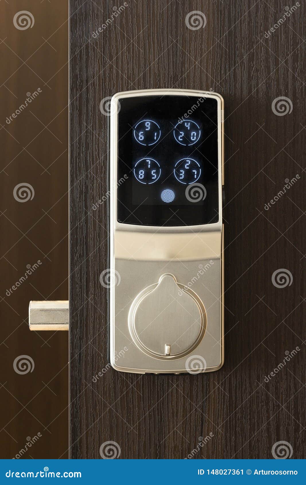 Modern Electronic and Digital Door Lock Stock Image - Image of protect ...