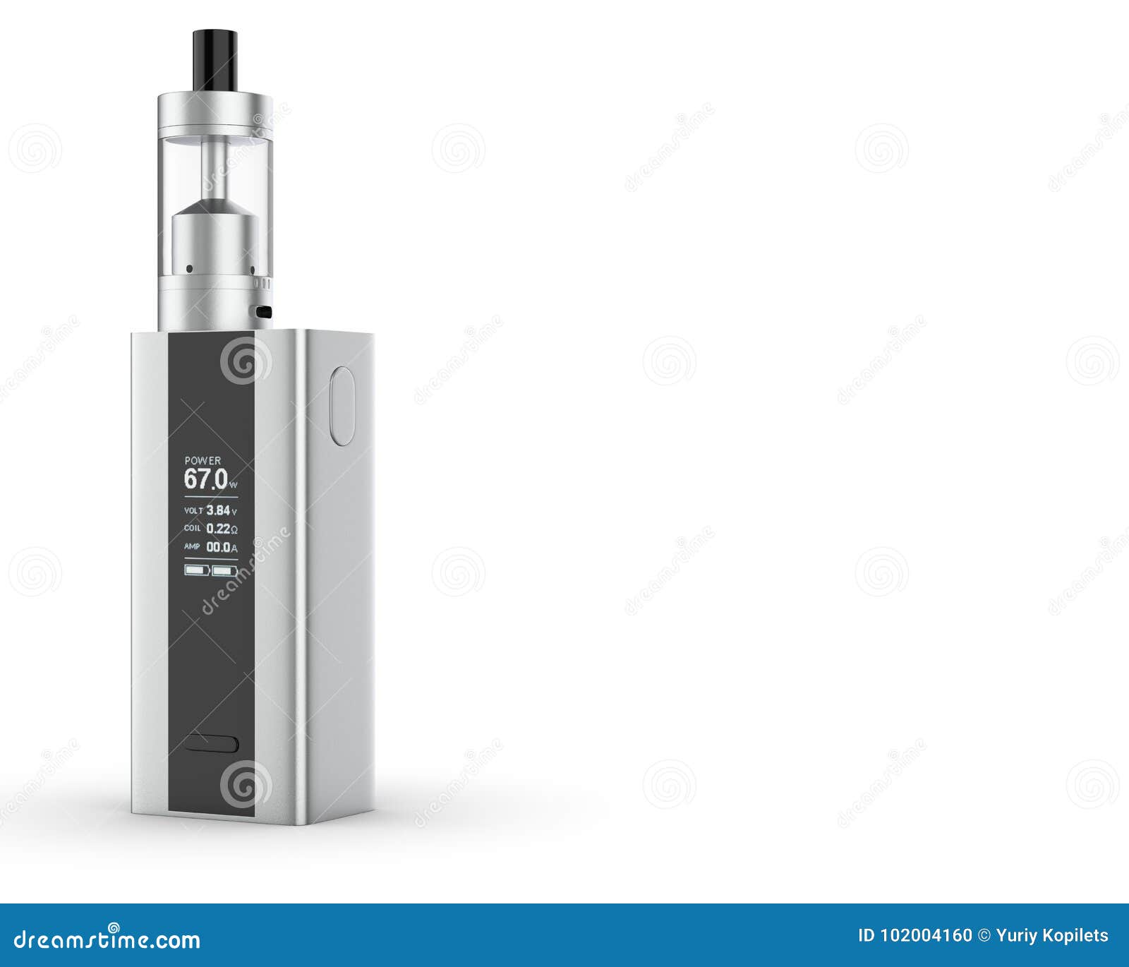 Modern Electronic Mod Vaping Device Isolated on White Background. Vape ...