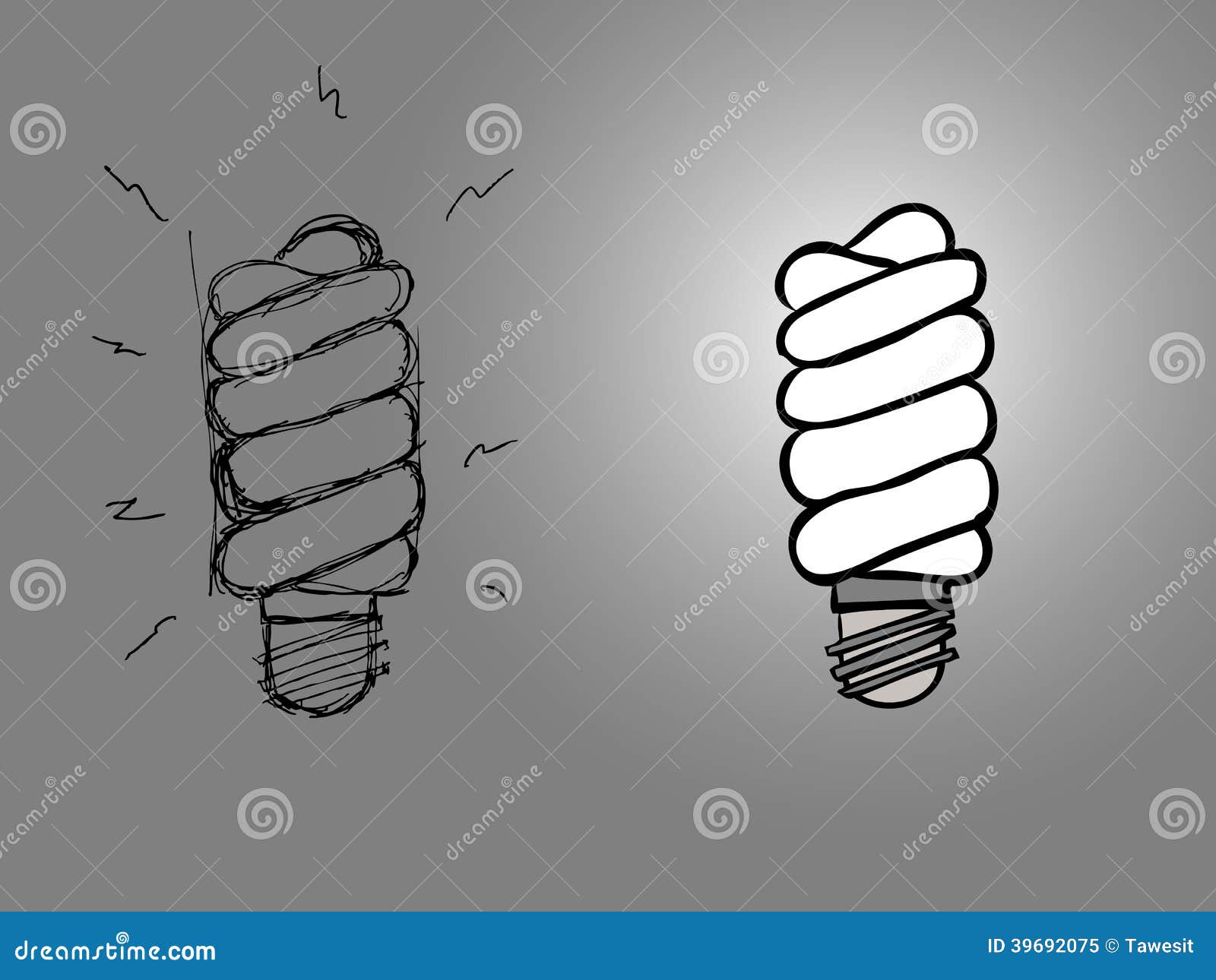 Modern Electronic Spiral Bulb Stock Vector - Illustration of simple ...
