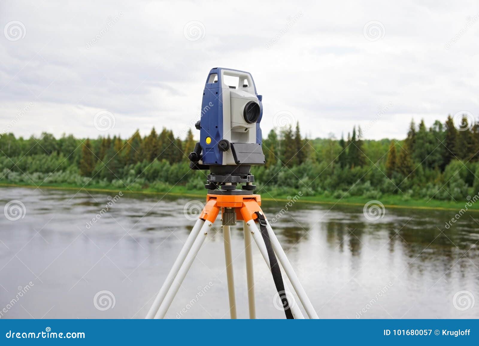 Modern Electronic Tachymeter Mounted on Tripod Stock Image - Image of ...