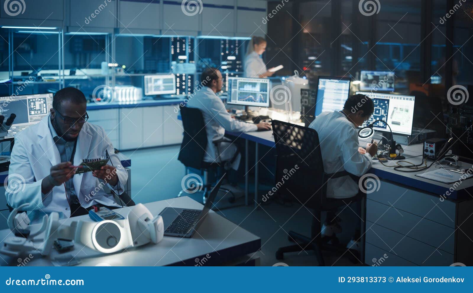 Modern Electronics Development Facility: Diverse Team of Multi-Ethnic ...