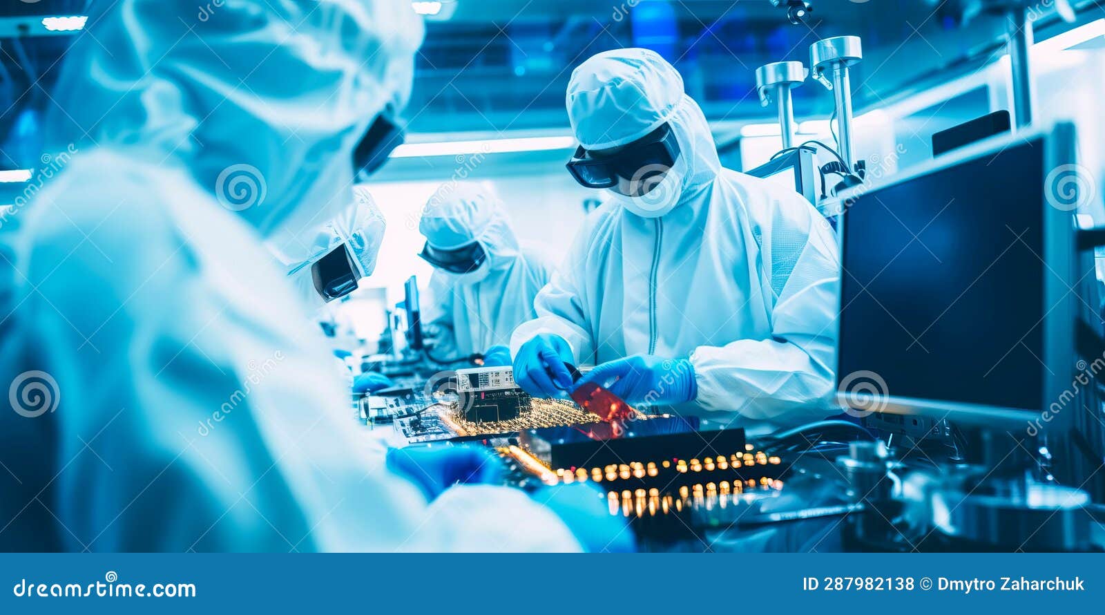 A Modern Electronics Manufacturing Plant with Cleanrooms, Precision ...
