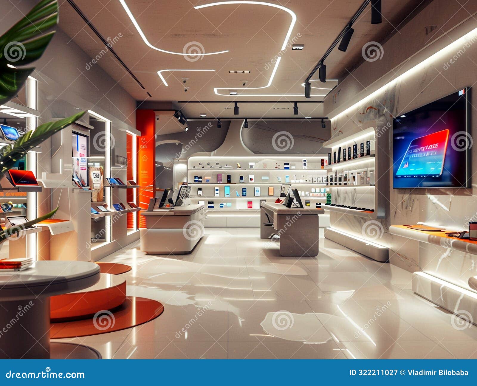 Modern Electronics Store Interior Stock Illustration - Illustration of store, consumer: 322211027