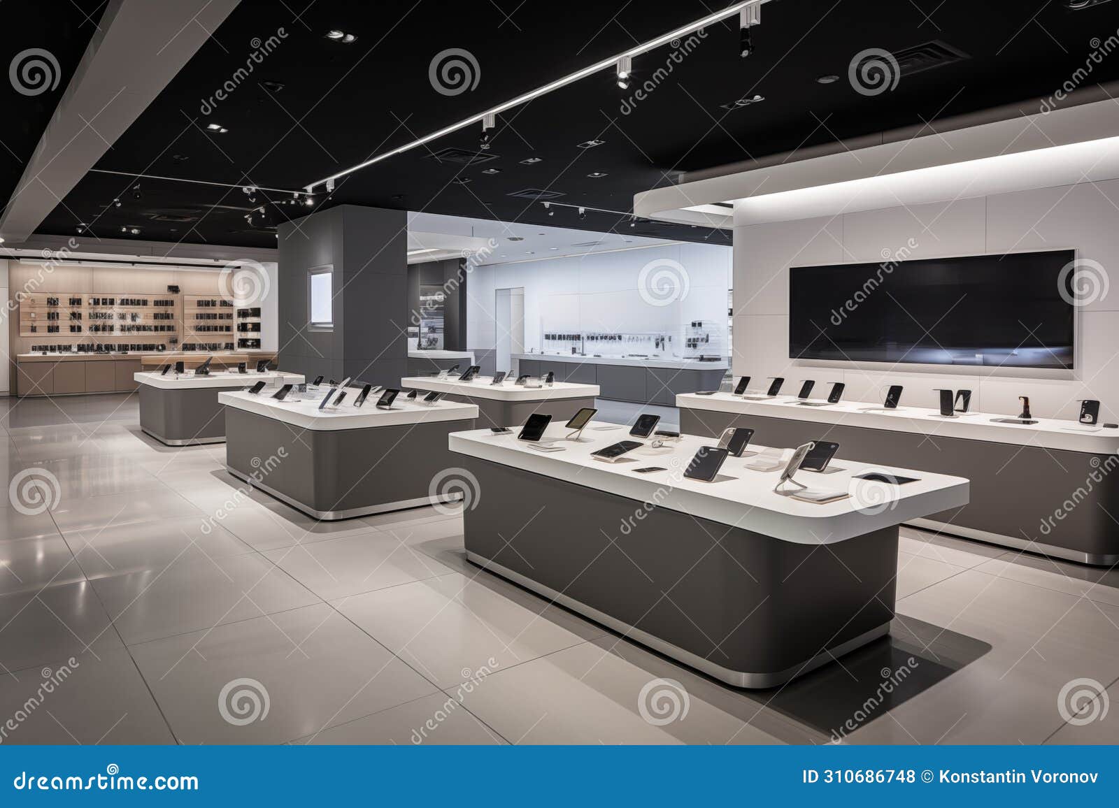 Modern Electronics Store Interior with Sleek Design and Technology ...