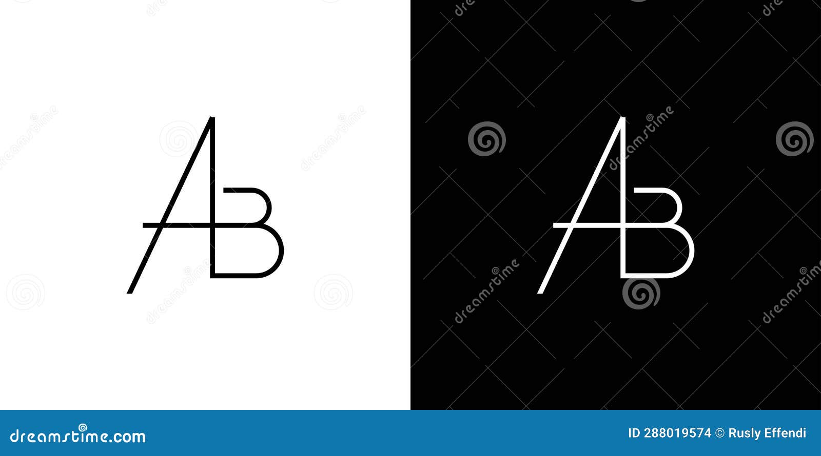 Modern and Luxury AB Logo Design Stock Illustration - Illustration of ...