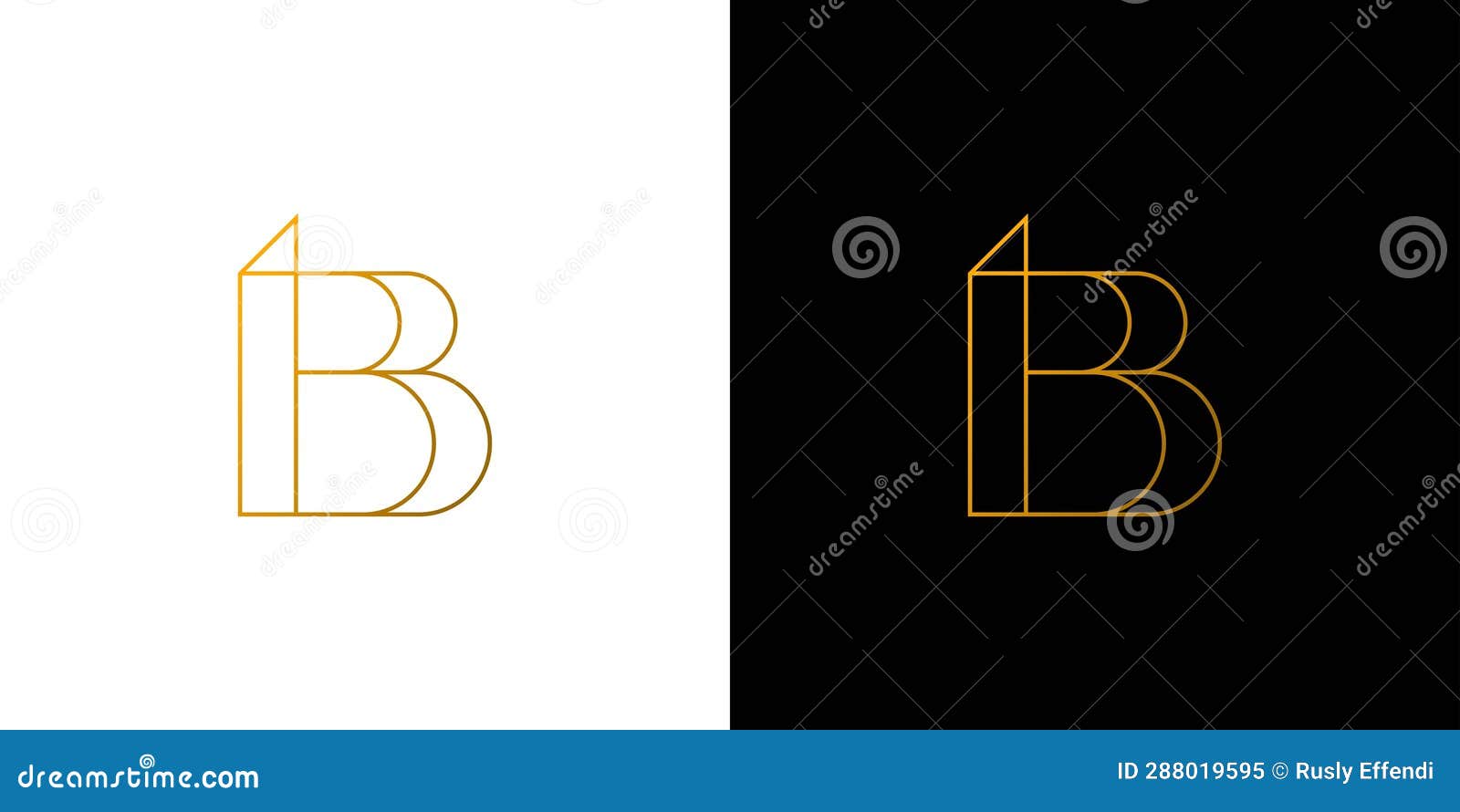 Modern and Luxury B Logo Design Stock Illustration - Illustration of ...