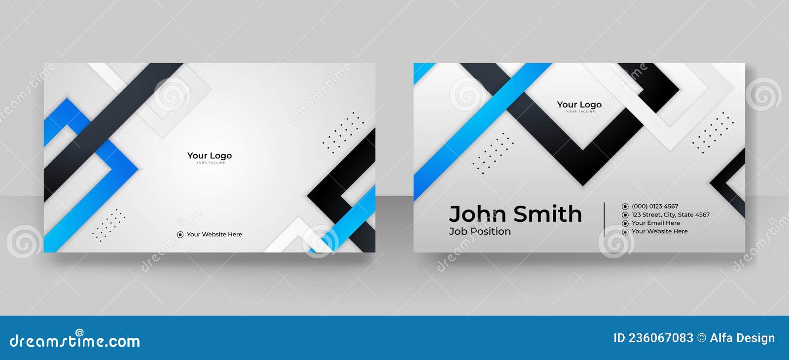 Modern Elegant Blue Black Business Card Design. Creative and Clean ...