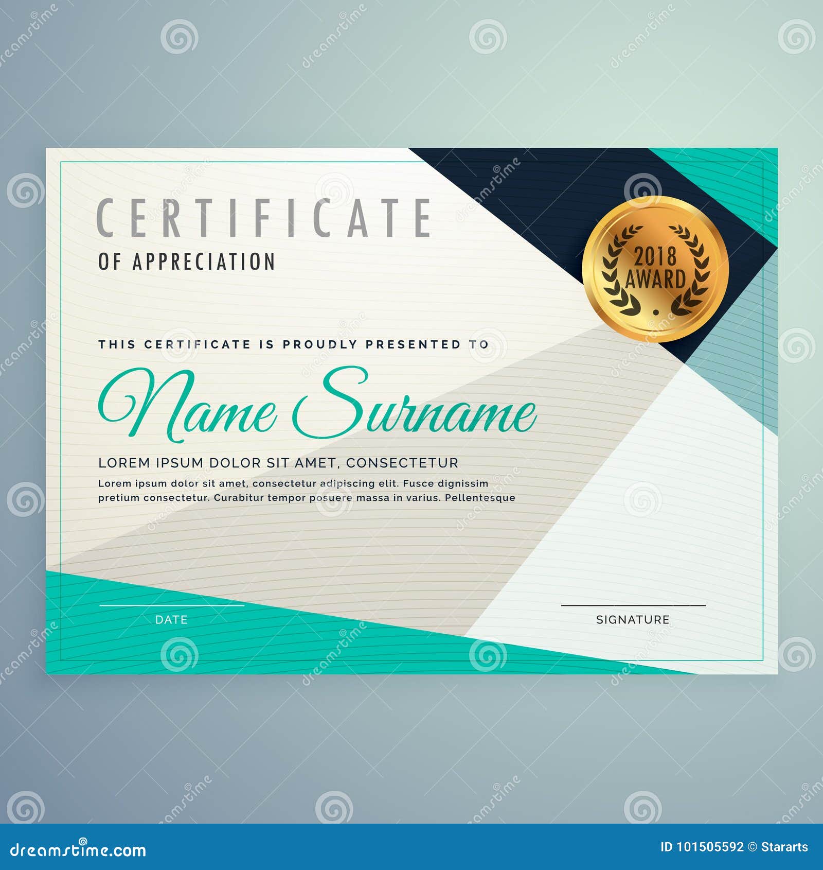Modern Elegant Certificate Design with Geometric Shapes Stock Vector ...