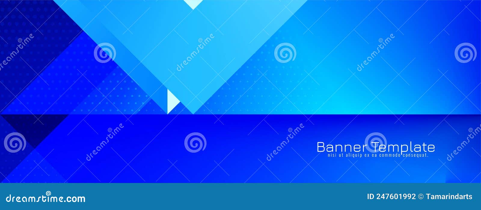 Modern Elegant Geometric Blue Corporate Banner Template Stock Vector ...