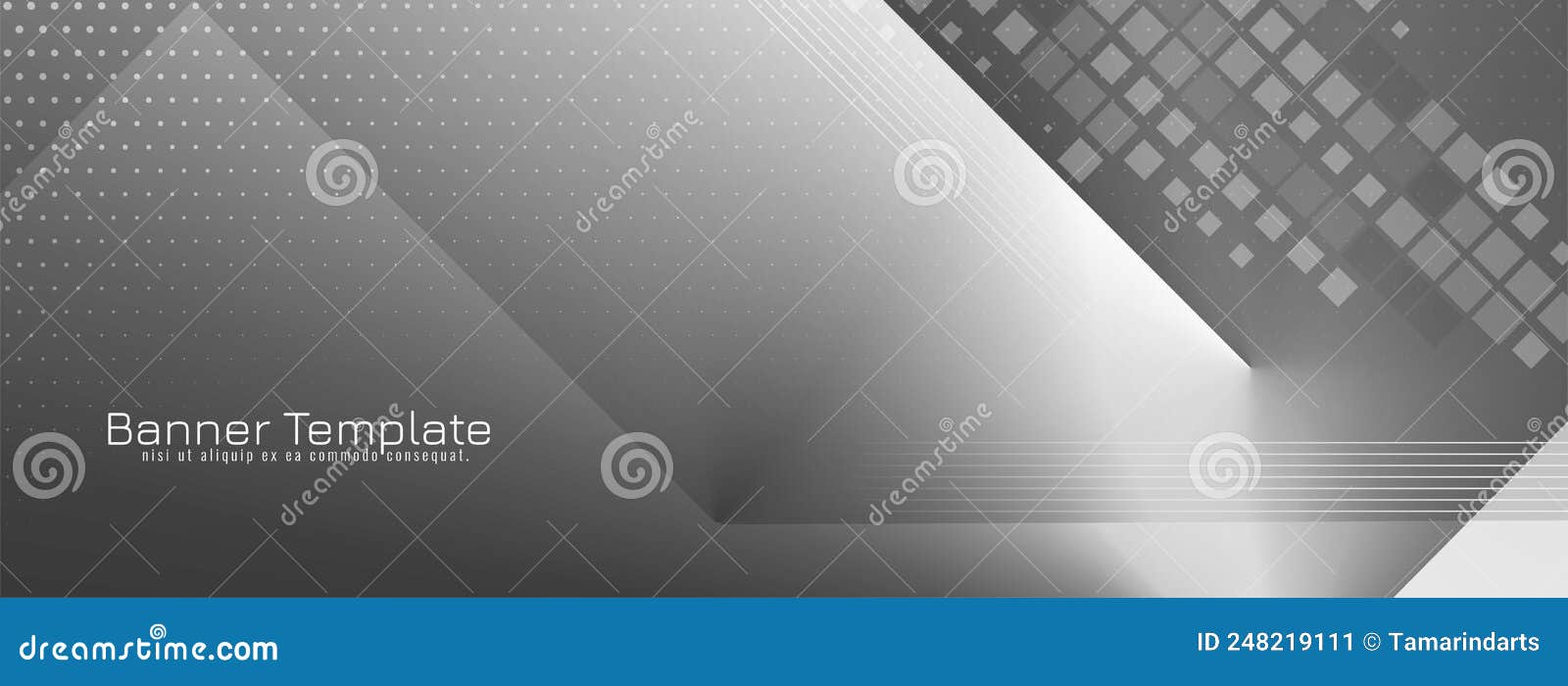 Modern Elegant Gray Color Geometric Business Banner Design Stock Vector ...