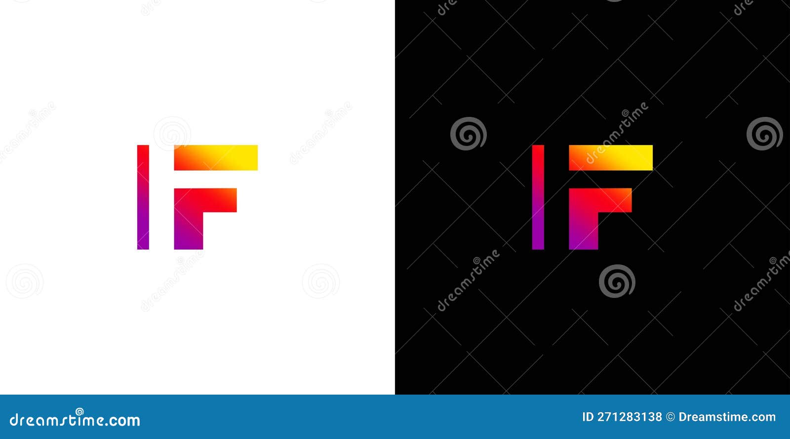 Modern and Elegant IF Logo Design Stock Vector - Illustration of bold ...