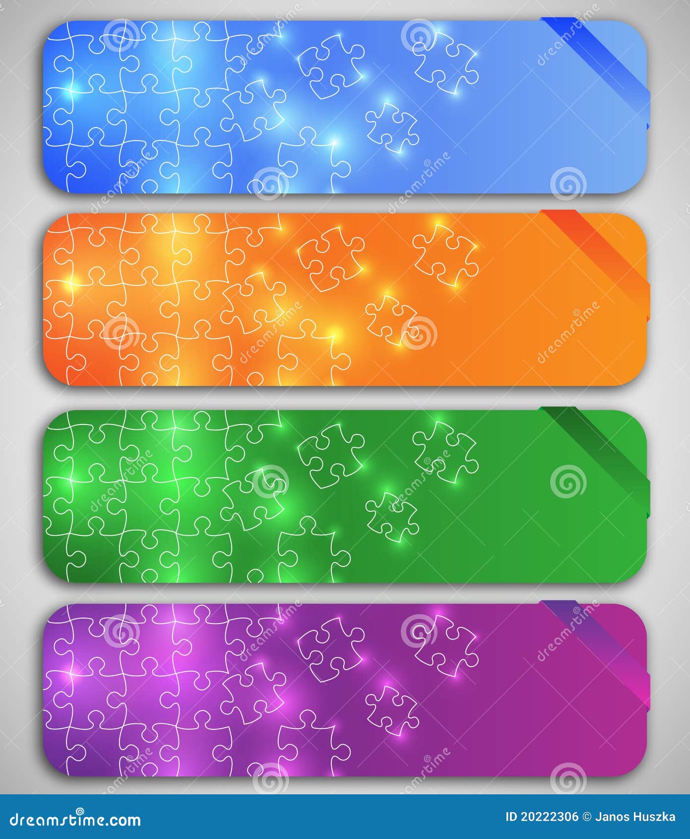 Modern Elegant Puzzle Design Banners Stock Vector - Illustration of ...