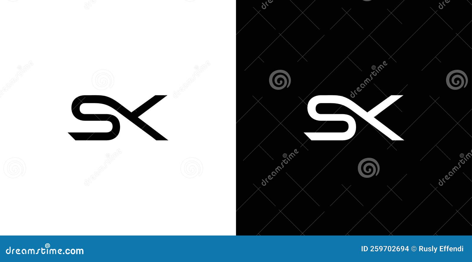 Modern and Elegant SK Initials Logo Design Stock Vector - Illustration ...