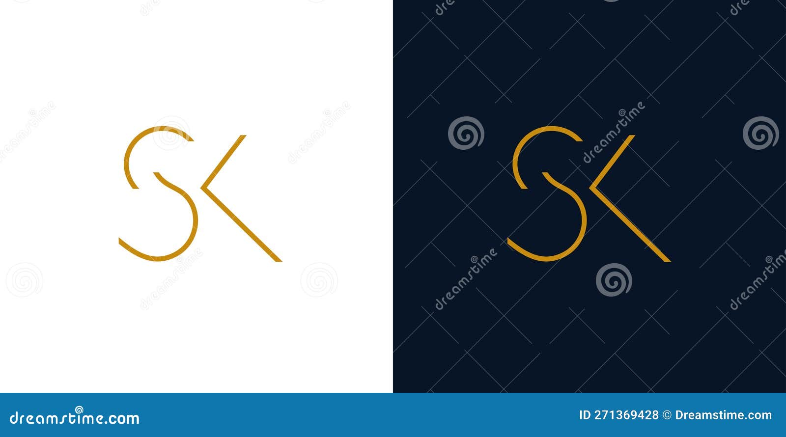 Luxury SK logo design stock vector. Illustration of symbol - 271369428