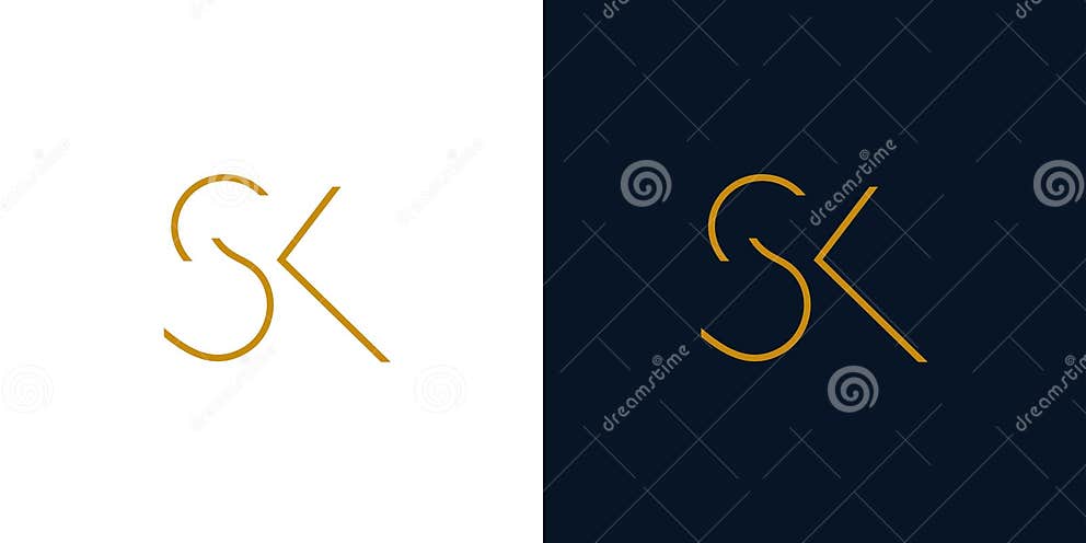 Luxury SK logo design stock vector. Illustration of symbol - 271369428