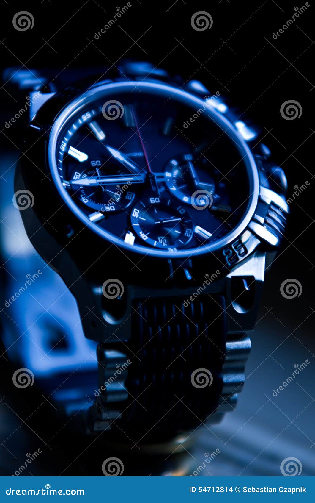 Modern Elegant Watch in Blue Tone Stock Photo - Image of wristwatch ...