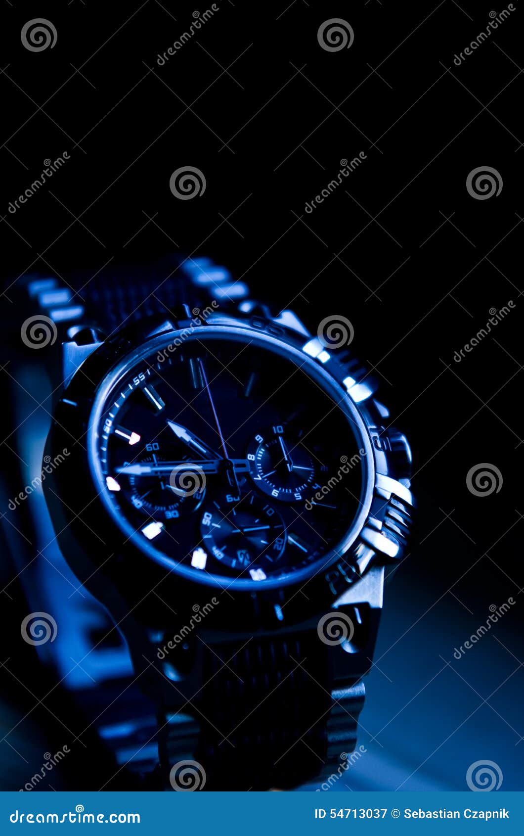 Modern Elegant Watch in Blue Tone Stock Image - Image of expensive ...