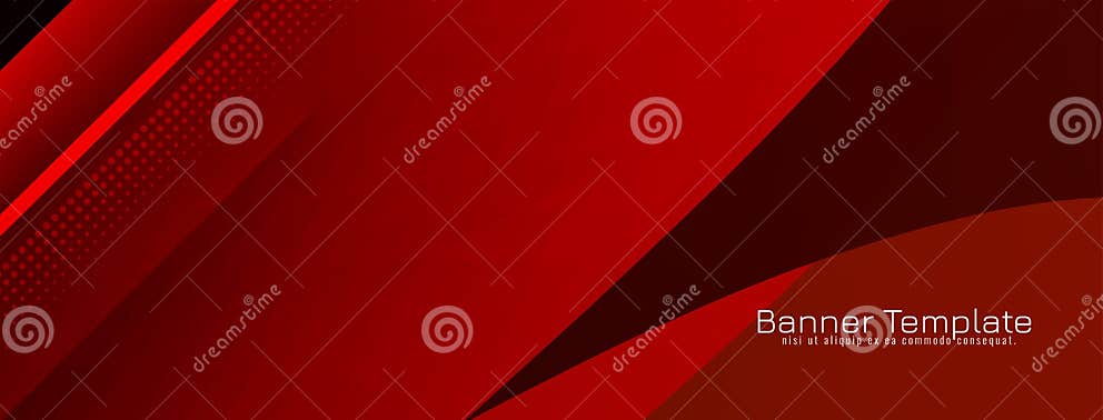 Modern Elegant Wave Style Red Color Banner Design Stock Vector ...