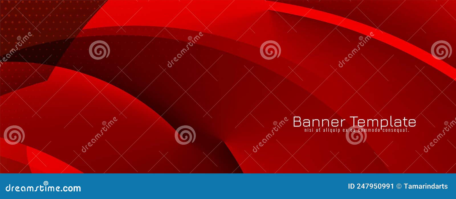 Modern Elegant Wave Style Red Color Banner Design Stock Vector ...